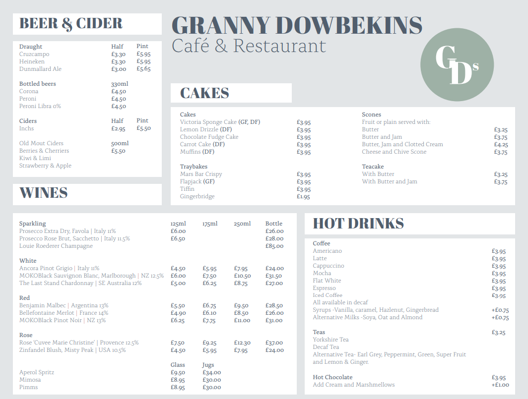 Delicious food served in our Cafe & Restaurant | Granny Dowbekins